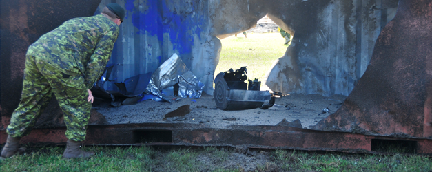 Post blast Look at a sea-can, during exercise Ardent Defender